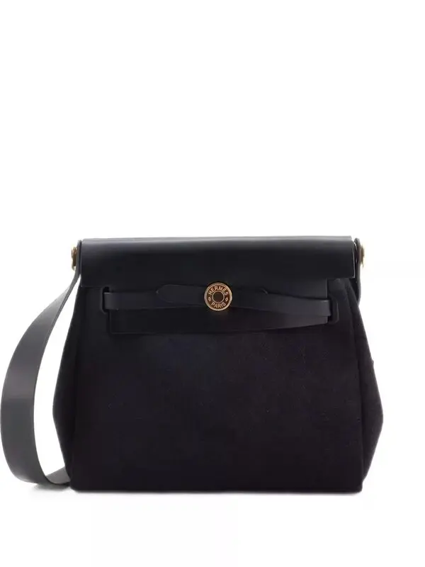 Hermès Herbag Zip Toile And Leather 20 Shoulder Bag - Black