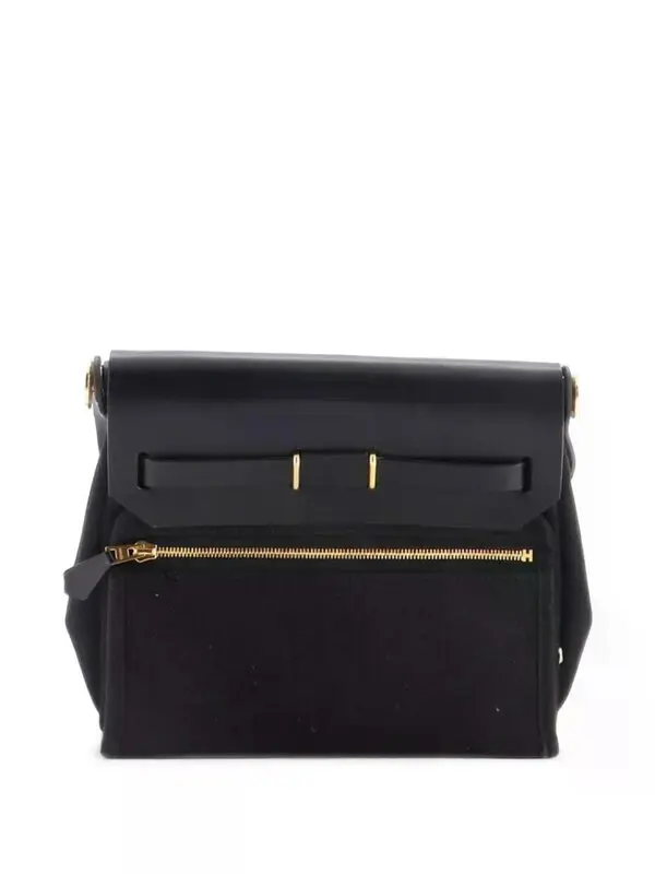 Hermès Herbag Zip Toile And Leather 20 Shoulder Bag - Black