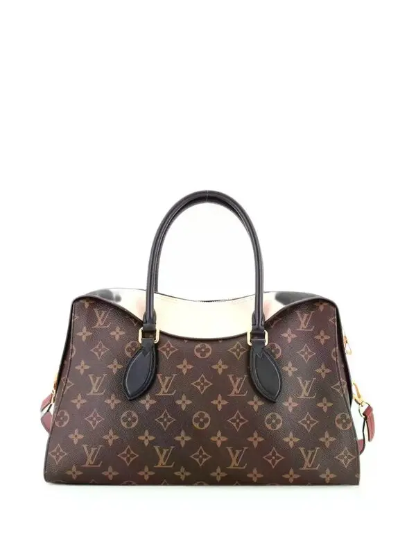 LOUIS VUITTON Tuileries Handbag Monogram Canvas With Leather Satchel - White