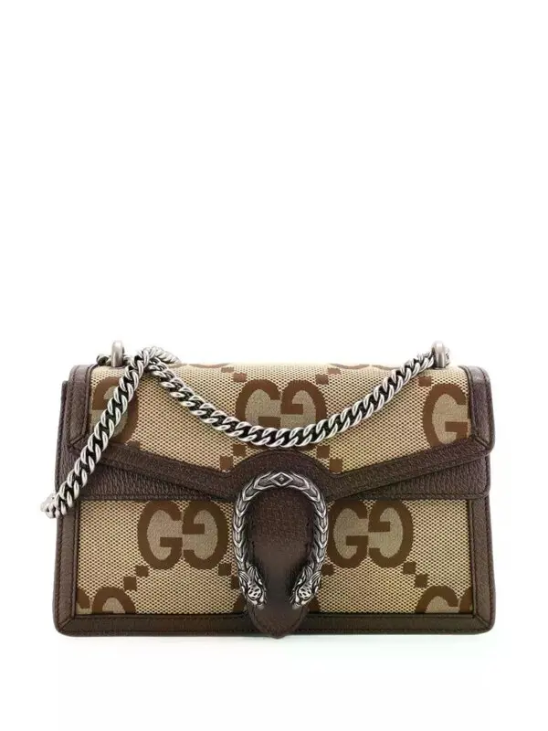 Gucci Dionysus Bag Jumbo Gg Canvas Small Shoulder Bag - Brown