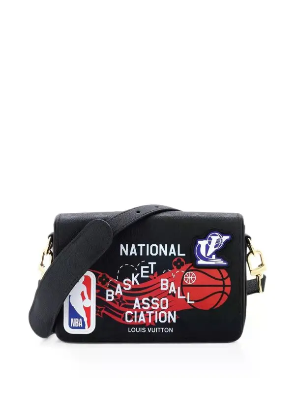 LOUIS VUITTON X Nba Studio Messenger Bag Printed Monogram Embossed Leather Crossbody Bag