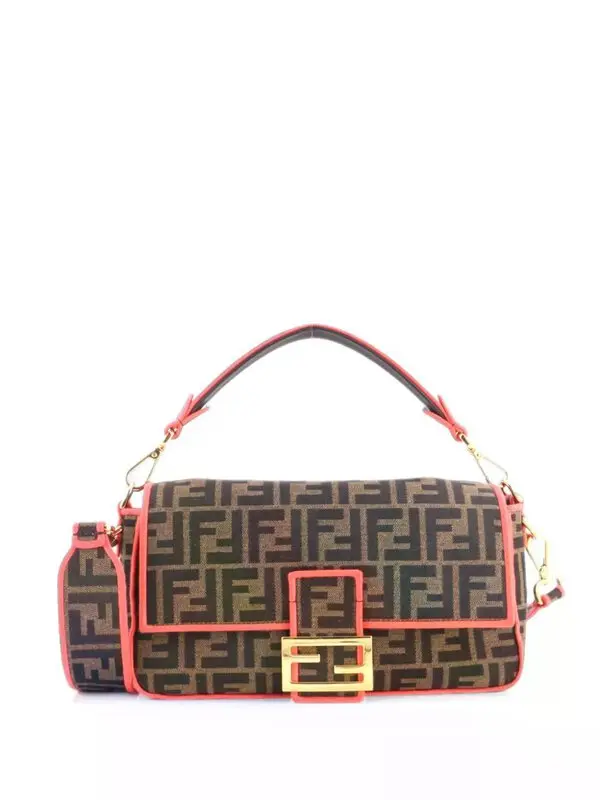 Fendi Baguette Nm Bag Zucca Canvas Medium Shoulder Bag