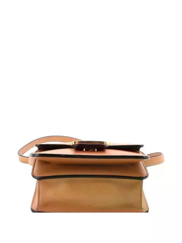 Fendi Karligraphy Leather Crossbody Bag - Brown