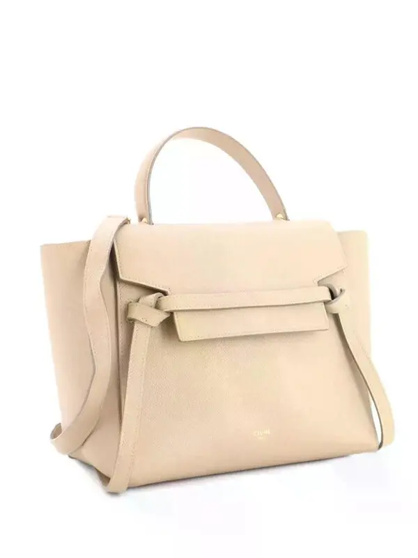 Celine Belt Bag Textured Leather Micro Satchel - Neutrals