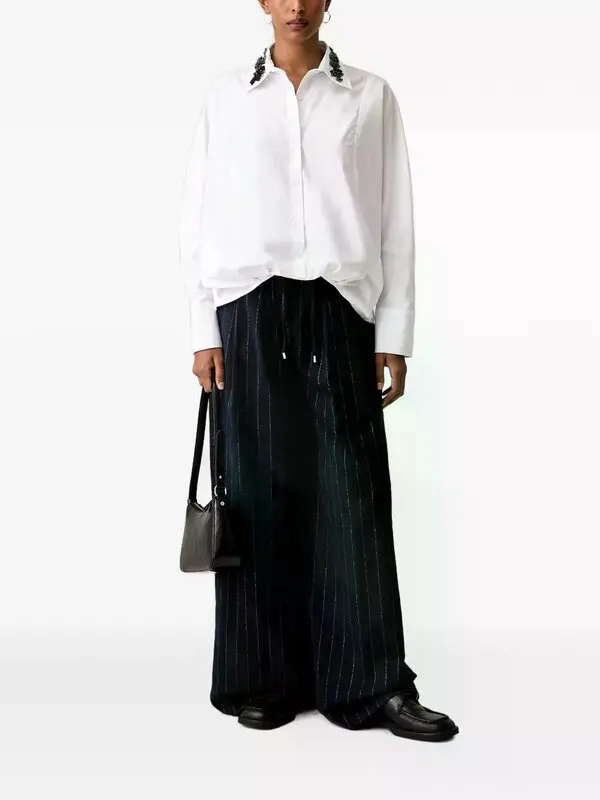 ERMANNO FIRENZE Bead-embellished Poplin Shirt