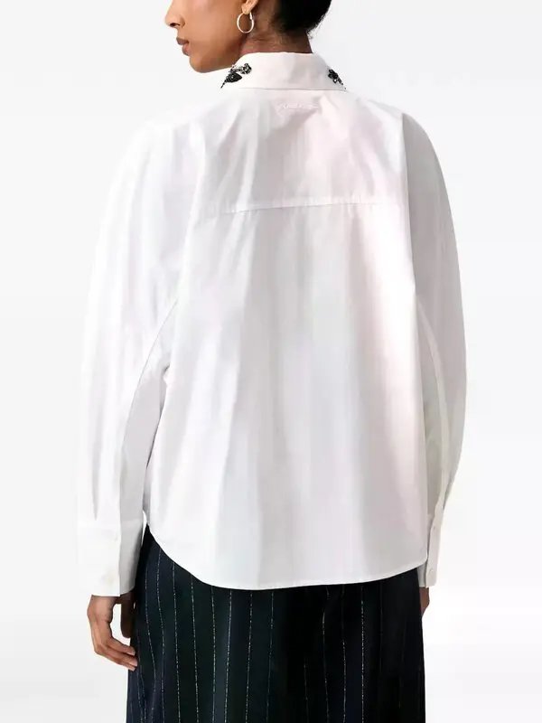 ERMANNO FIRENZE Bead-embellished Poplin Shirt