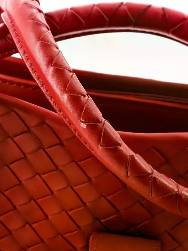 Bottega Veneta Roma Bag Intrecciato Nappa Medium Tote Bag - Red
