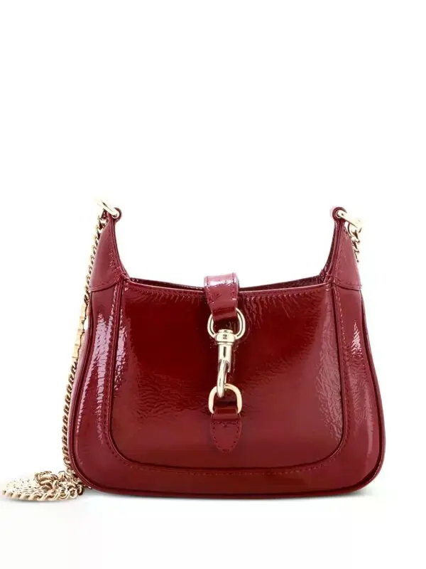 Gucci Jackie Notte Chain Patent Mini Shoulder Bag - Red