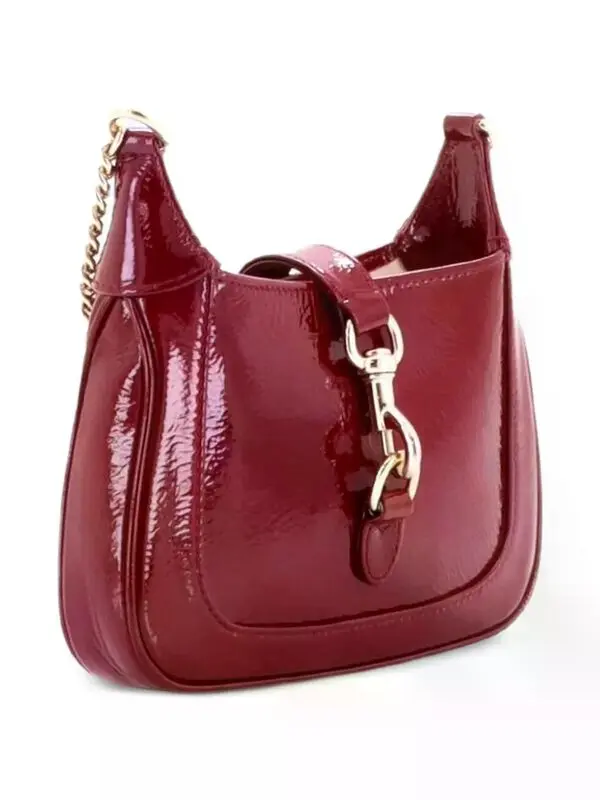 Gucci Jackie Notte Chain Patent Mini Shoulder Bag - Red