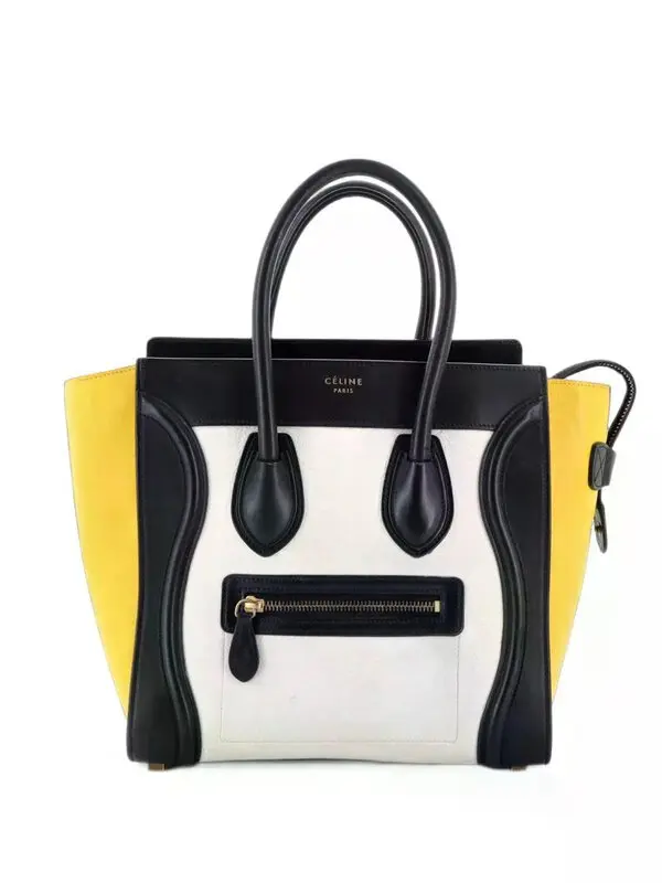 Celine Tricolor Luggage Bag Leather Micro Tote Bag - Multicolour