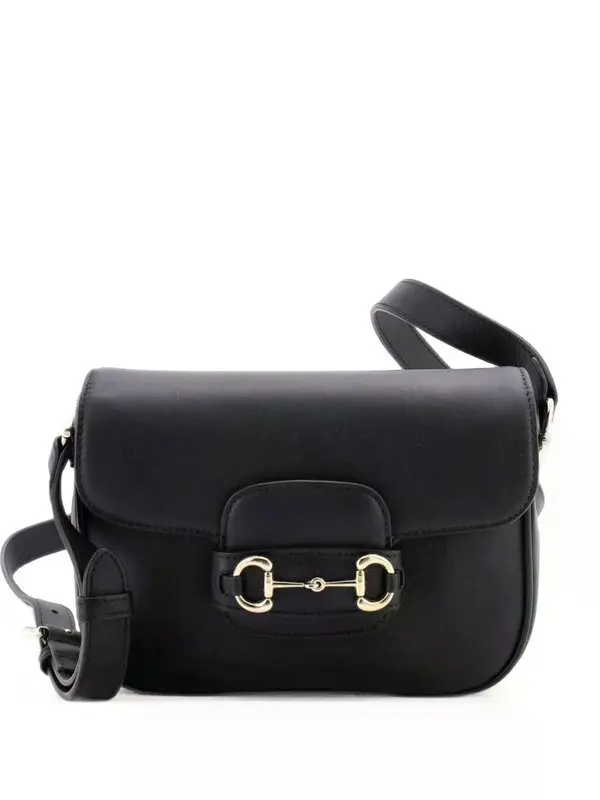 Gucci Horsebit 1955 Leather Small Shoulder Bag - Black