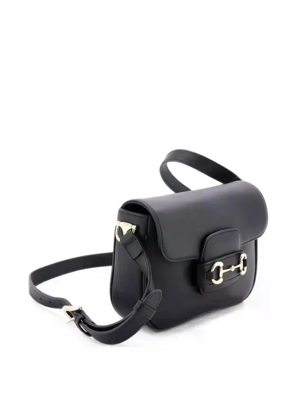 Gucci Horsebit 1955 Leather Small Shoulder Bag - Black