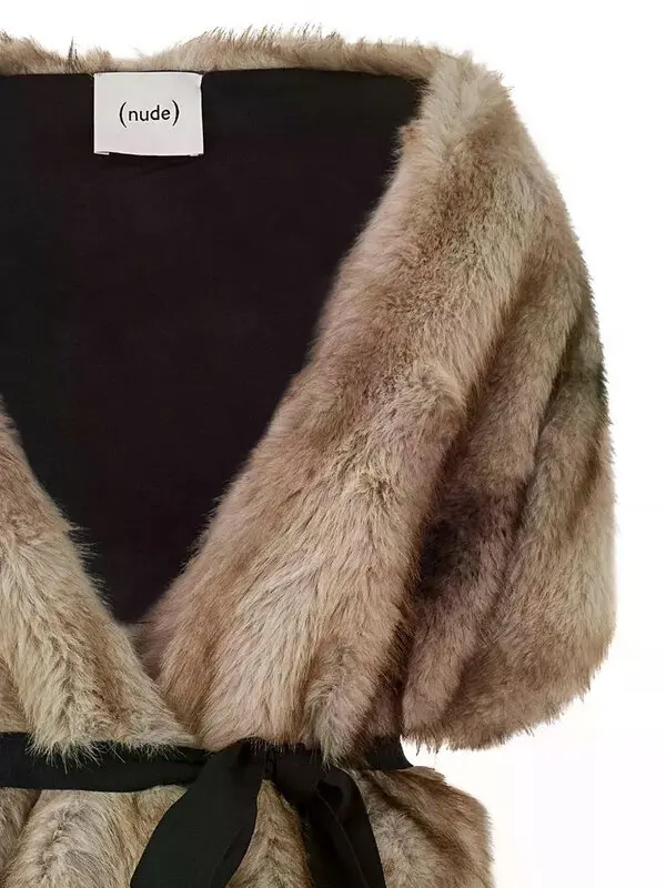 NUDE Ribbon-belt Faux-fur Stole