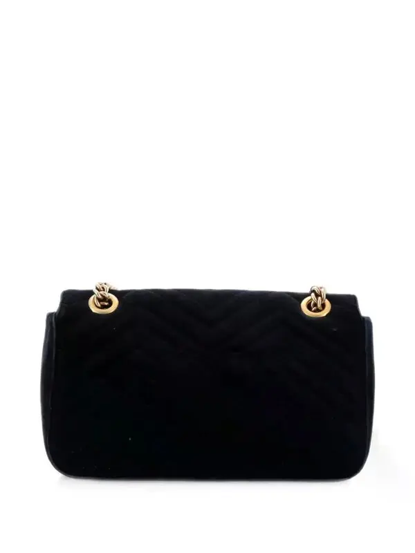 Gucci Gg Marmont Flap Bag Matelasse Velvet Small Shoulder Bag