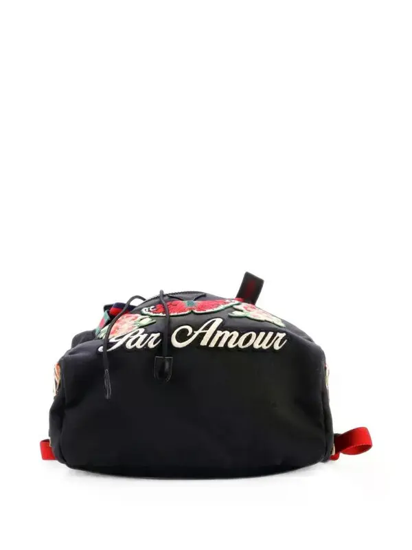 Gucci Techpack Embroidered Techno Canvas Small Backpack