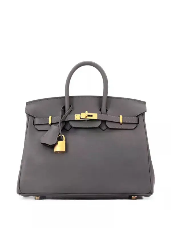 Hermès Birkin Handbag Gris Meyer Swift With Gold Hardware 25 Tote Bag - Grey