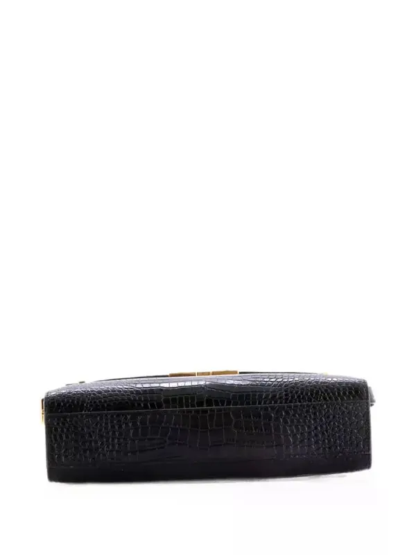 Saint Laurent Manhattan Crocodile Embossed Leather Medium Shoulder Bag