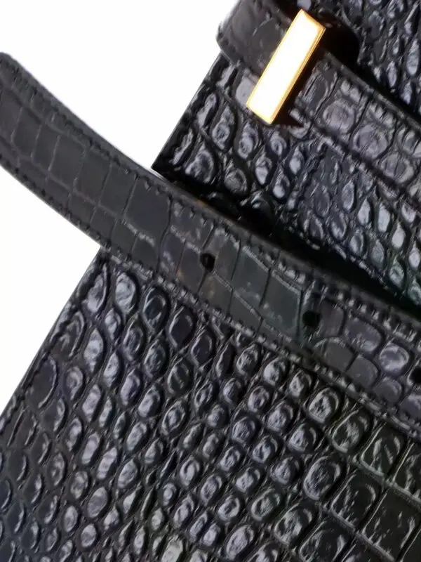 Saint Laurent Manhattan Crocodile Embossed Leather Medium Shoulder Bag