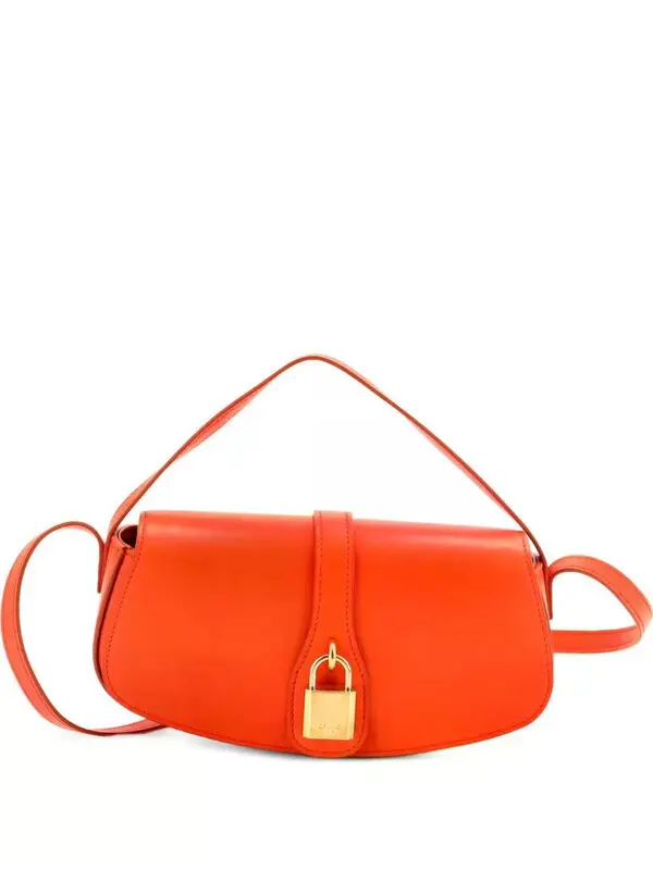 Celine Tabou Clutch With Strap Smooth Calfskin Shoulder Bag - Orange