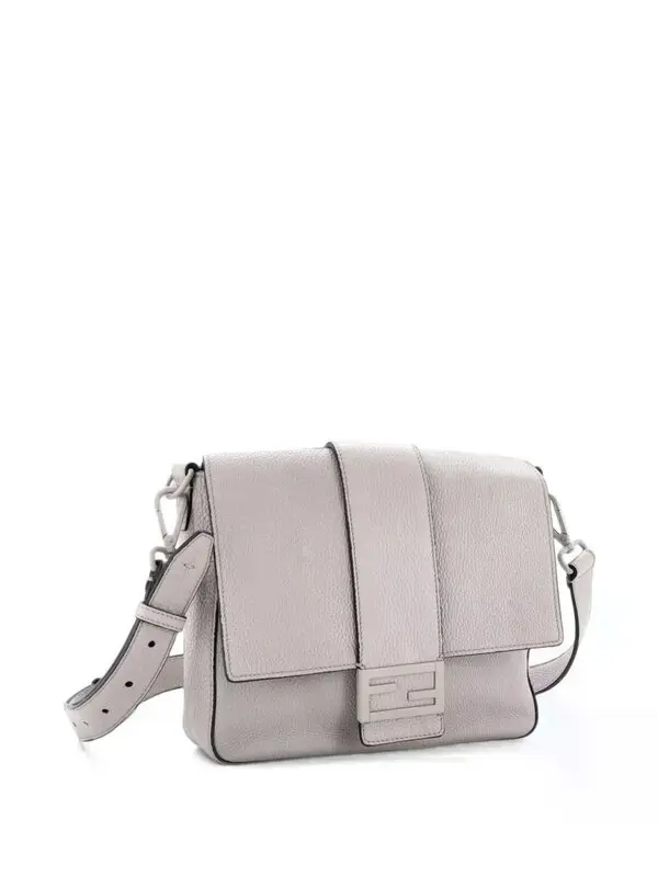Fendi Baguette Flap Messenger Bag Leather Medium Crossbody Bag