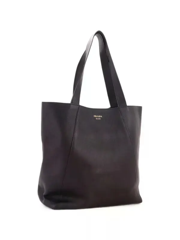 Prada Open Shopper Tote Soft Grain Leather Large Shoulder Bag