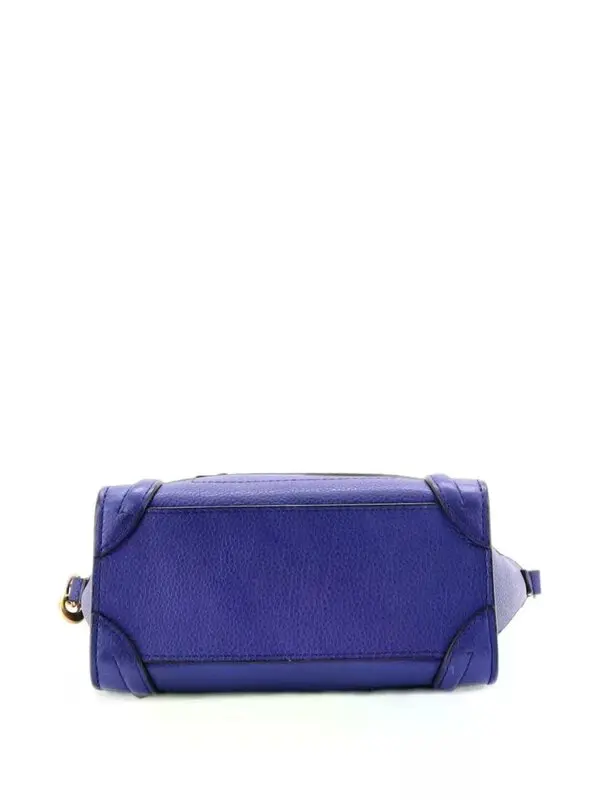 Celine Luggage Bag Grainy Leather Nano Crossbody Bag - Blue