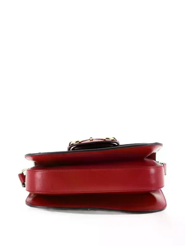 Gucci Horsebit 1955 Shoulder Bag Gg Coated Canvas With Leather Small Crossbody Bag - Brown