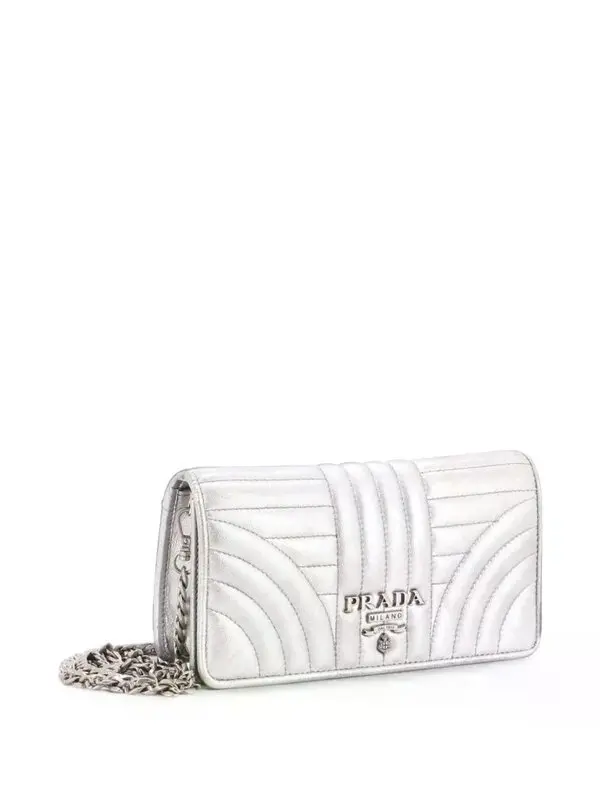 Prada Wallet On Chain Diagramme Quilted Leather Small Shoulder Bag