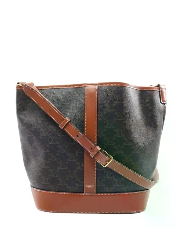 Celine 2010-2026 Medium Triomphe Coated Canvas Bucket Bag