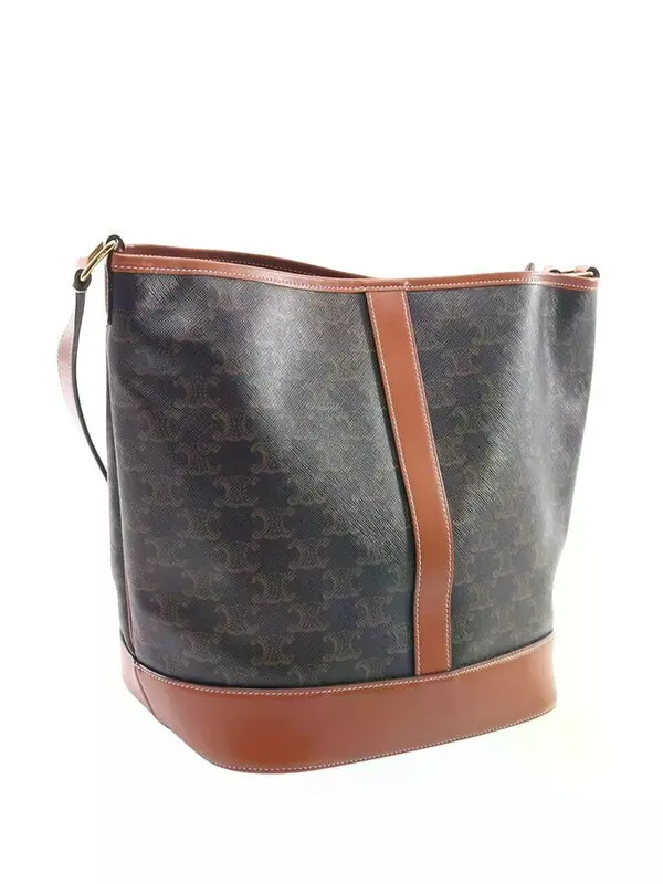 Celine 2010-2026 Medium Triomphe Coated Canvas Bucket Bag