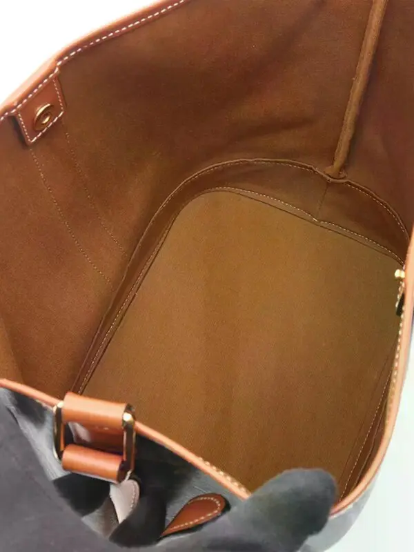Celine 2010-2026 Medium Triomphe Coated Canvas Bucket Bag