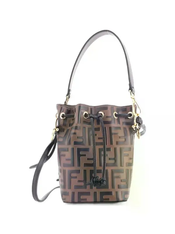 Fendi Mon Tresor Zucca Embossed Leather Mini Bucket Bag