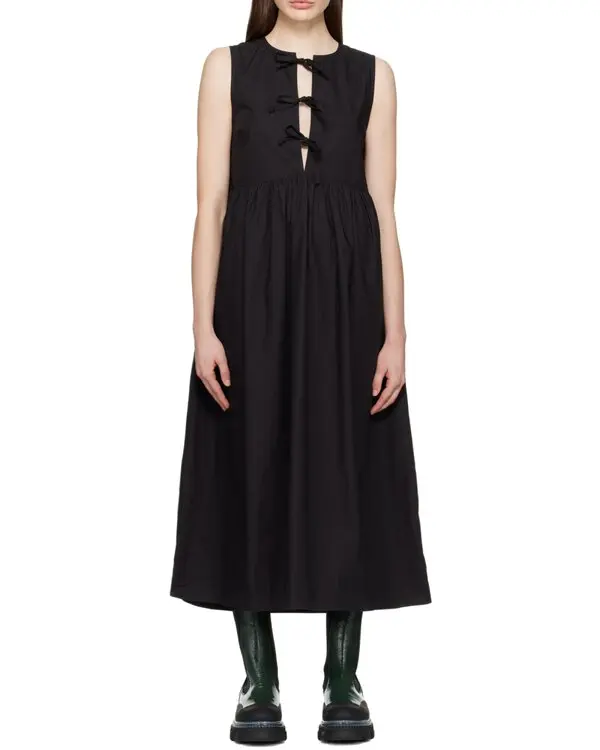 GANNI A-line Poplin Midi Dress