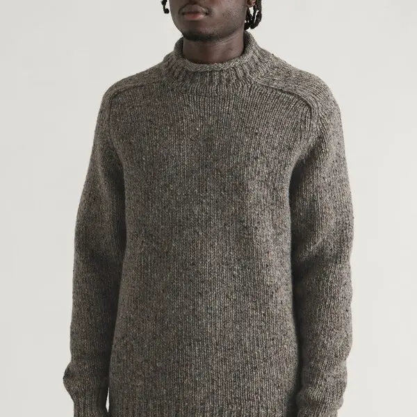 PITTARI Findhorn Donegal Roll Collar Jumper
