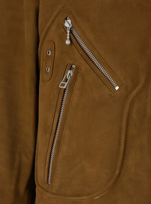 COOR Stand Collar Suede Zip Jacket