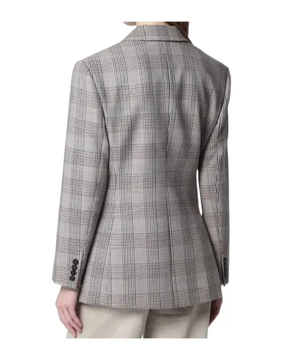 ANINE BING Aretha Plaid Button Blazer