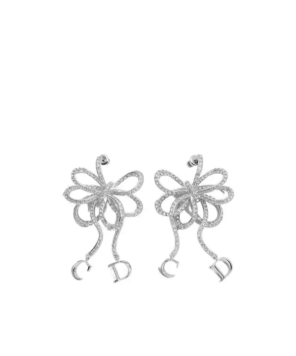 Dior Infinity Bow Earrings - Silver