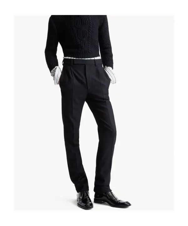 Saint Laurent Pleated Wool Trousers