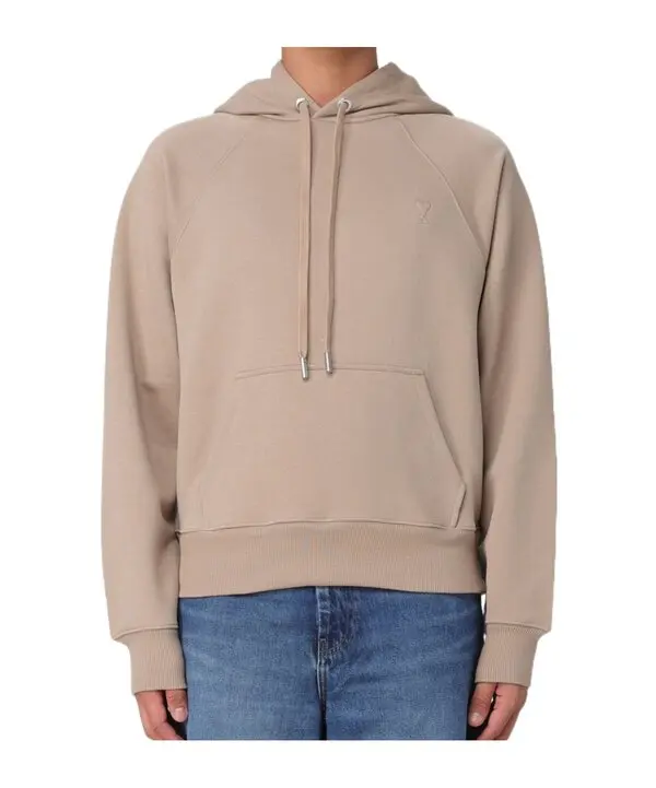 AMI Paris Logo Detailed Drawstring Hoodie
