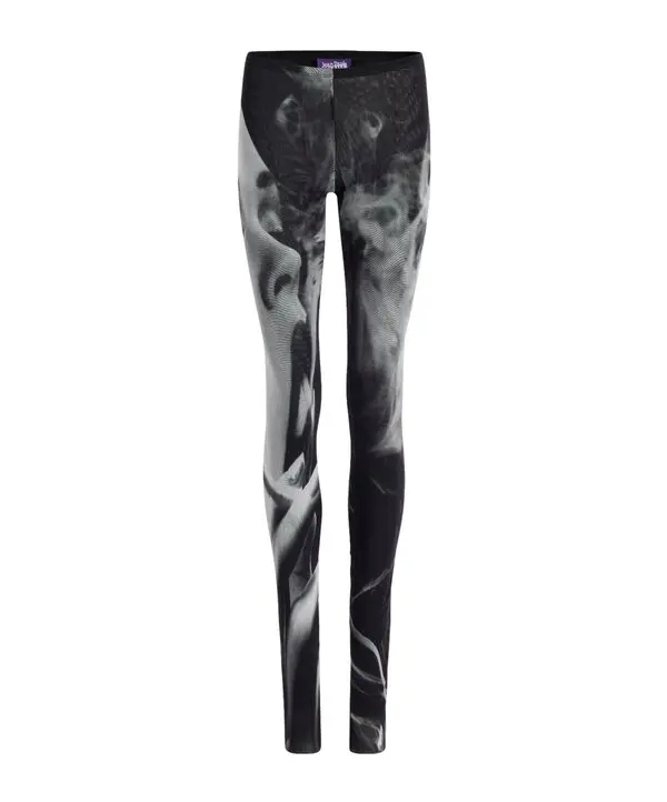 JEAN PAUL GAULTIER Mesh Flare Pants Printed 'smoking Women - Black