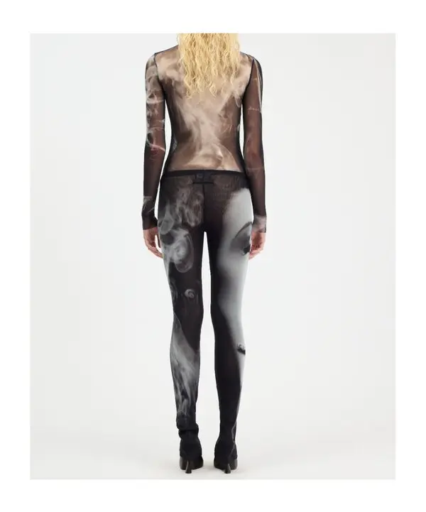 JEAN PAUL GAULTIER Mesh Flare Pants Printed 'smoking Women