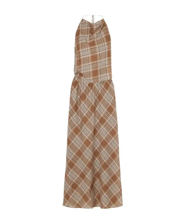 Matteau Layered Checked Cotton-voile Midi Dress - No
