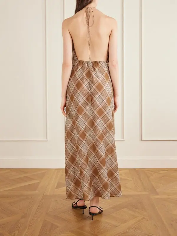 Matteau Layered Checked Cotton-voile Midi Dress - No