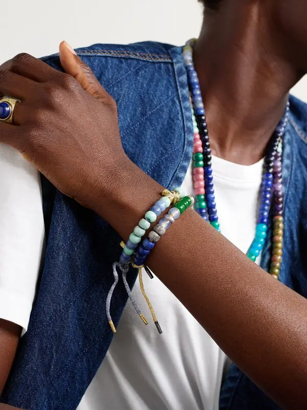 Carolina Bucci Sterling Silver, Multi-stone And Lurex Bracelet
