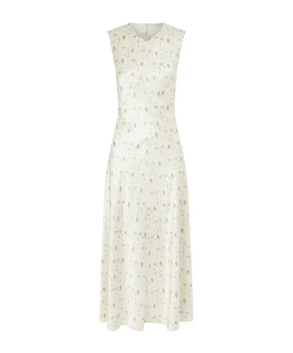 DÔEN Floral-print Silk-satin Midi Dress
