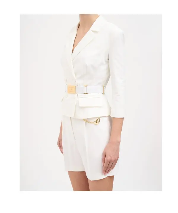 Elisabetta Franchi Belted Long-sleeve Blazer