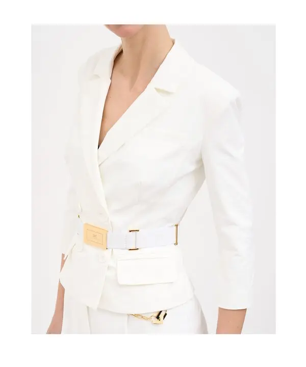 Elisabetta Franchi Belted Long-sleeve Blazer