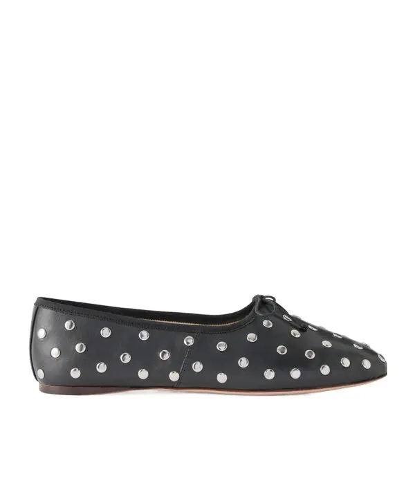 LOEFFLER RANDALL Studded Leather Ballet Flats
