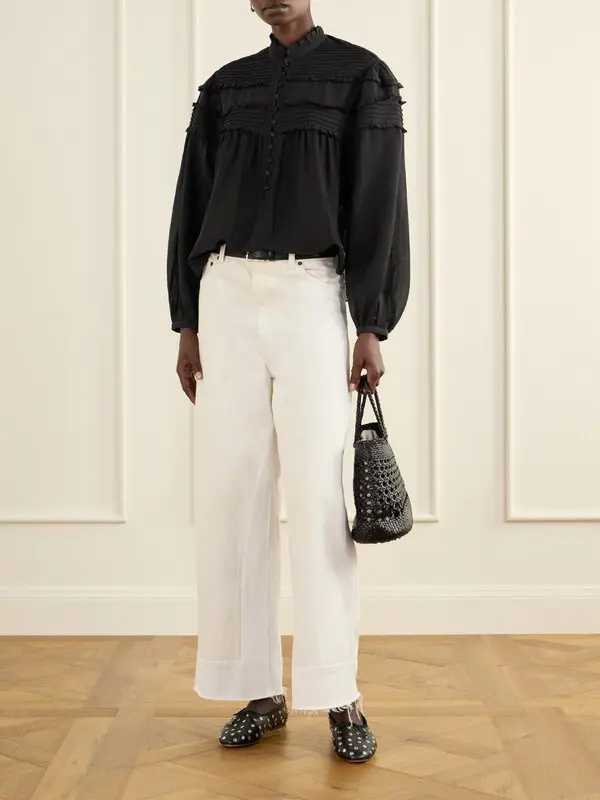 LOEFFLER RANDALL Studded Leather Ballet Flats