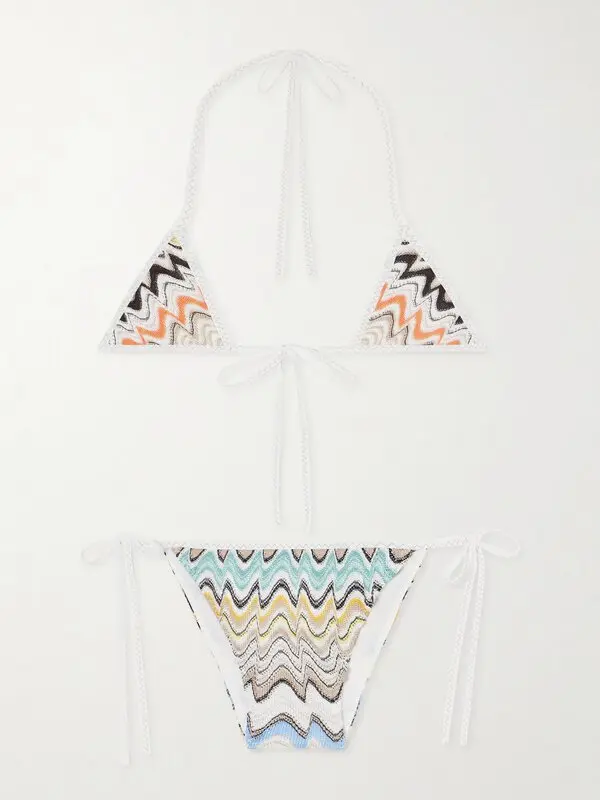 Missoni Striped Crochet-knit Triangle Bikini - No